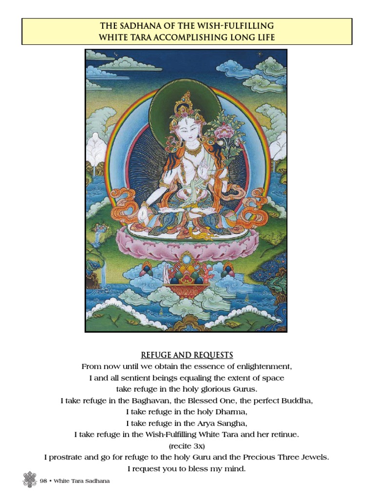 White Tara Sadhana | PDF | Buddhist Philosophical Concepts | Nondualism White Tara Sadhana | PDF | Buddhist Philosophical Concepts | Nondualism