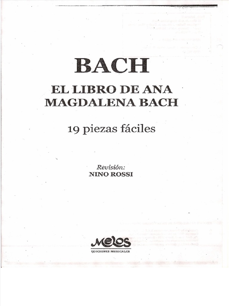 19 Piezas Faciles Ana Magdalena Bach | PDF