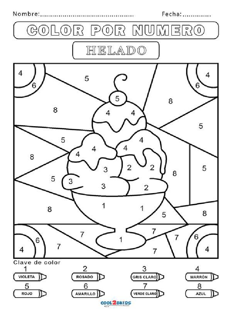 Color de Helado Por Número | PDF