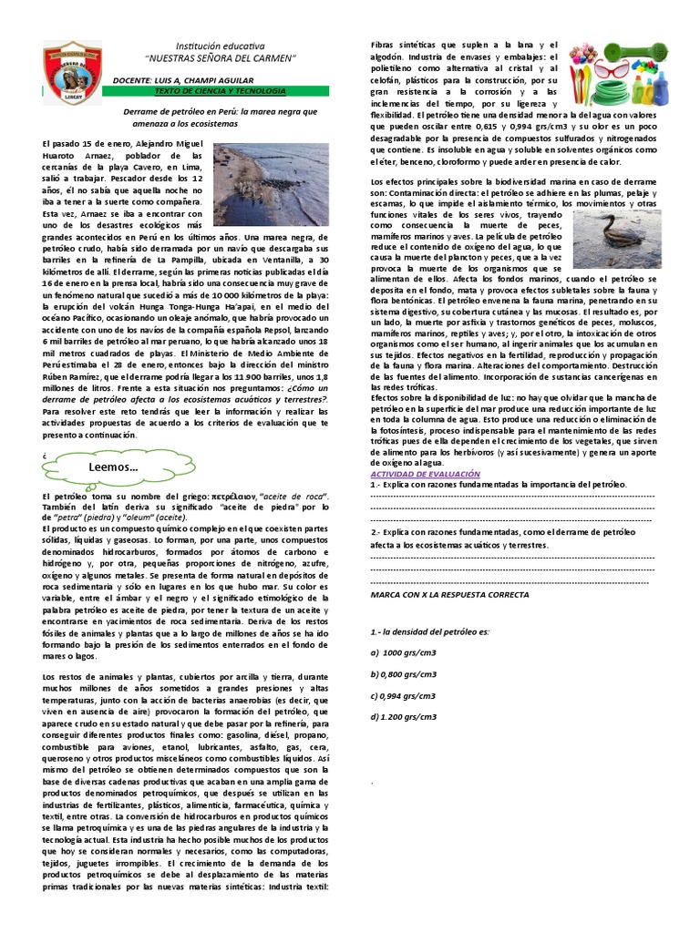 Texto de C y T | PDF | Petróleo | Ciencias fisicas