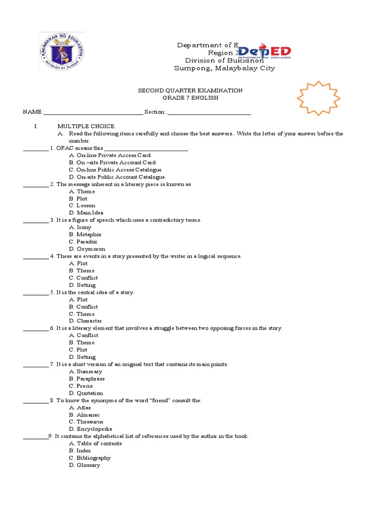 2nd Quarter Grade 7 | PDF | English Language | Phrase