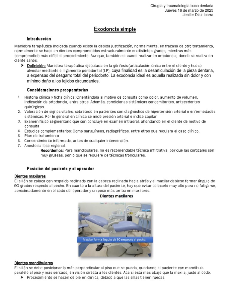Exodoncia Simple (CB) | PDF | Diente | Ortodoncia