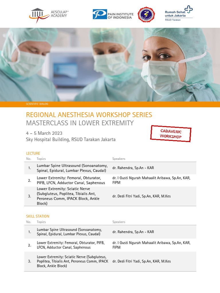 Regional Anesthesia 2023 Announcement - Draft FK 06022022 | PDF | Human ...