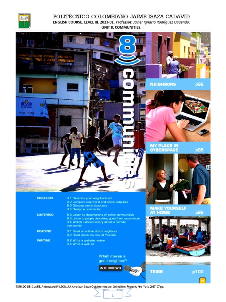 LEVEL 3. UNIT 8. COMMUNITIES | PDF
