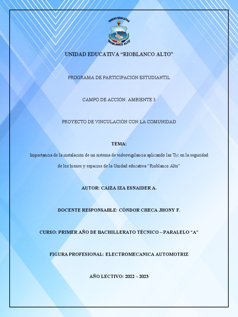 Proyecto PPEE 2223 | PDF | Circuito cerrado de televisión ...