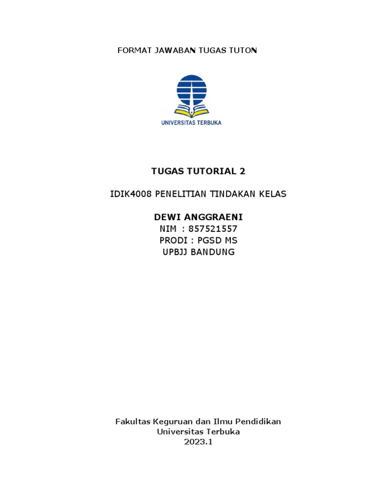Format Jawaban TT 2 PTK | PDF | Karier & Perkembangan | Bisnis