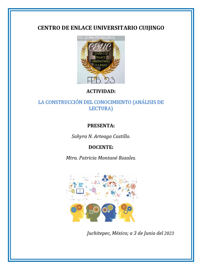 La Construccion Del Conocimiento. | PDF | Conocimiento | Aprendizaje