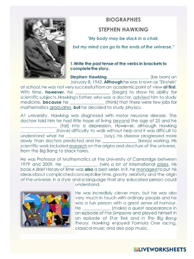 Biography and Irregular Verbs | PDF