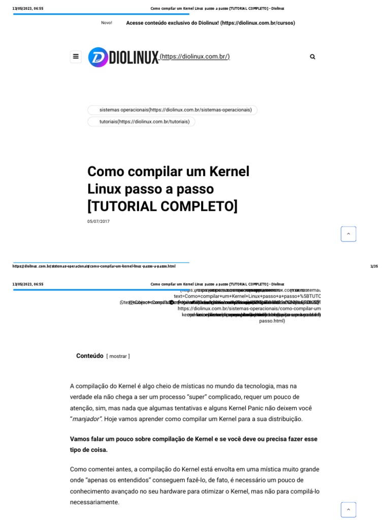 Como Compilar Um Kernel Linux Passo A Passo (TUTORIAL COMPLETO ...