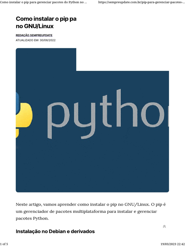 Como Instalar o Pip para Gerenciar Pacotes Do Python No GNU - Linux ...
