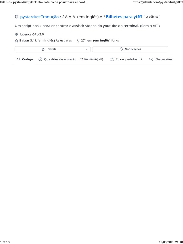 GitHub - Pystardust - Ytfzf Um Roteiro de Posix para Encontrar e Assistir A Vídeos Do Youtube Do ...