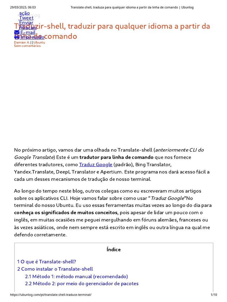 Translate-Shell, Traduza para Qualquer Idioma A Partir Da Linha de ...
