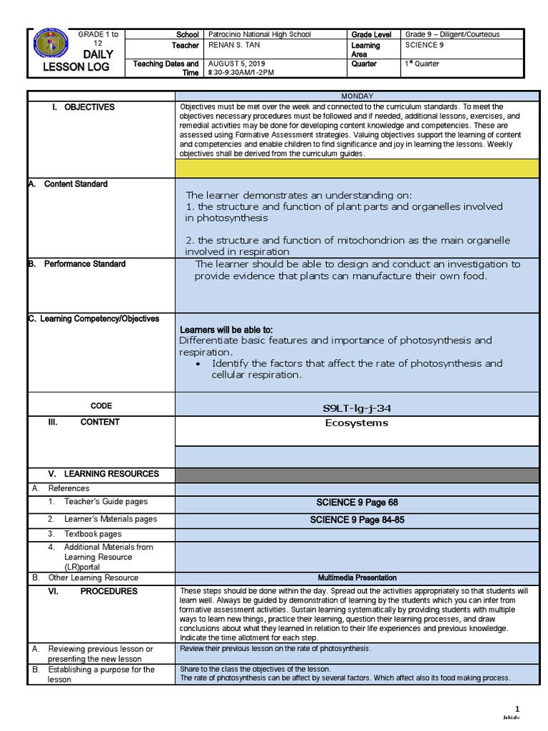 DLP Grade 9 | Download Free PDF | Learning | Cognition