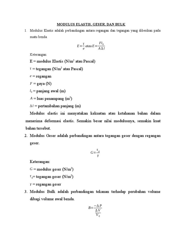 Modulus Elastis | PDF