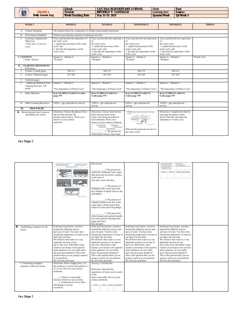 Science-q3-Week 3 Trace and Describe The Importance of Water Cycle | PDF
