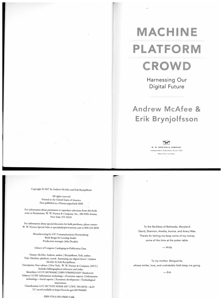 McAfee Brynjolfsson 2017 MachinePlatformCrowd Ch12 | PDF