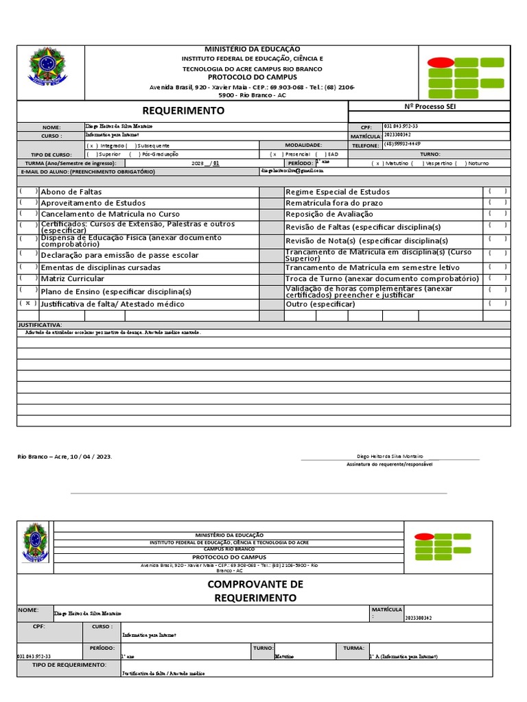 REQUERIMENTO Protocolo | PDF