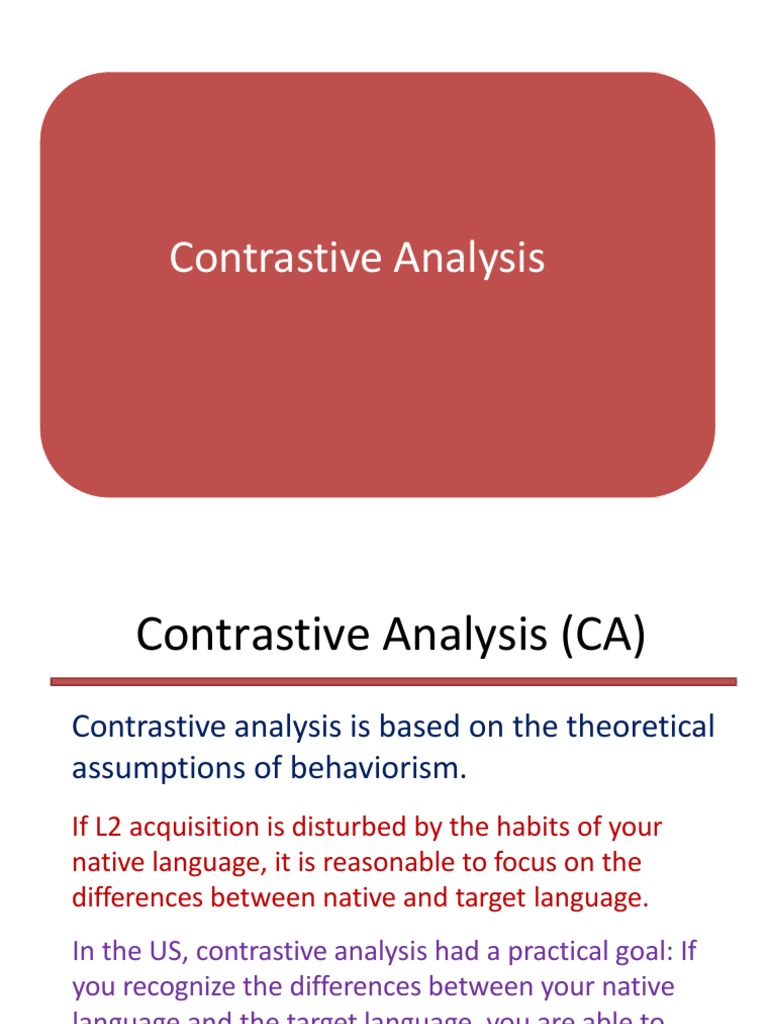 Contrastive Analysis | PDF | Language Acquisition | Second Language Contrastive Analysis | PDF | Language Acquisition | Second Language