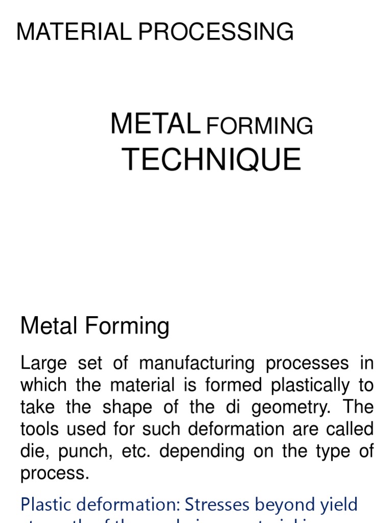 Metal forming technique | PDF