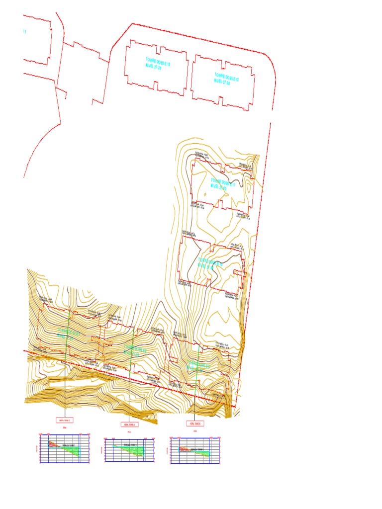 COTAS NIVEL TERMINADO, COTAS ROJAS, COTAS NEGRAS Y PERFILES T7-T8-T9-T10-T11 Acad | PDF