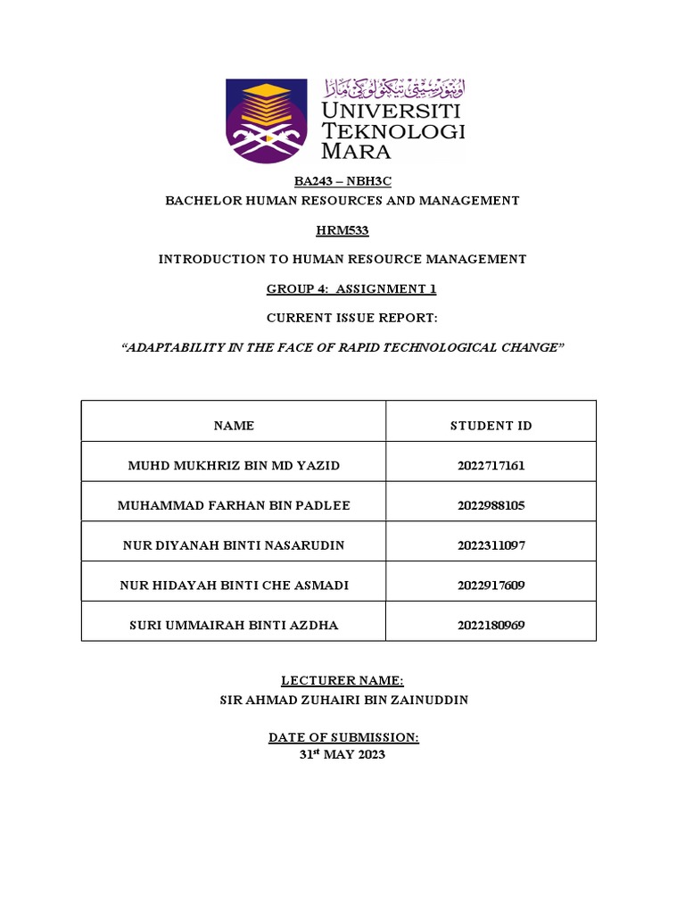Hrm533 Assignment 1 Group 4 Pdf Pdf Human Resource Management Employment 