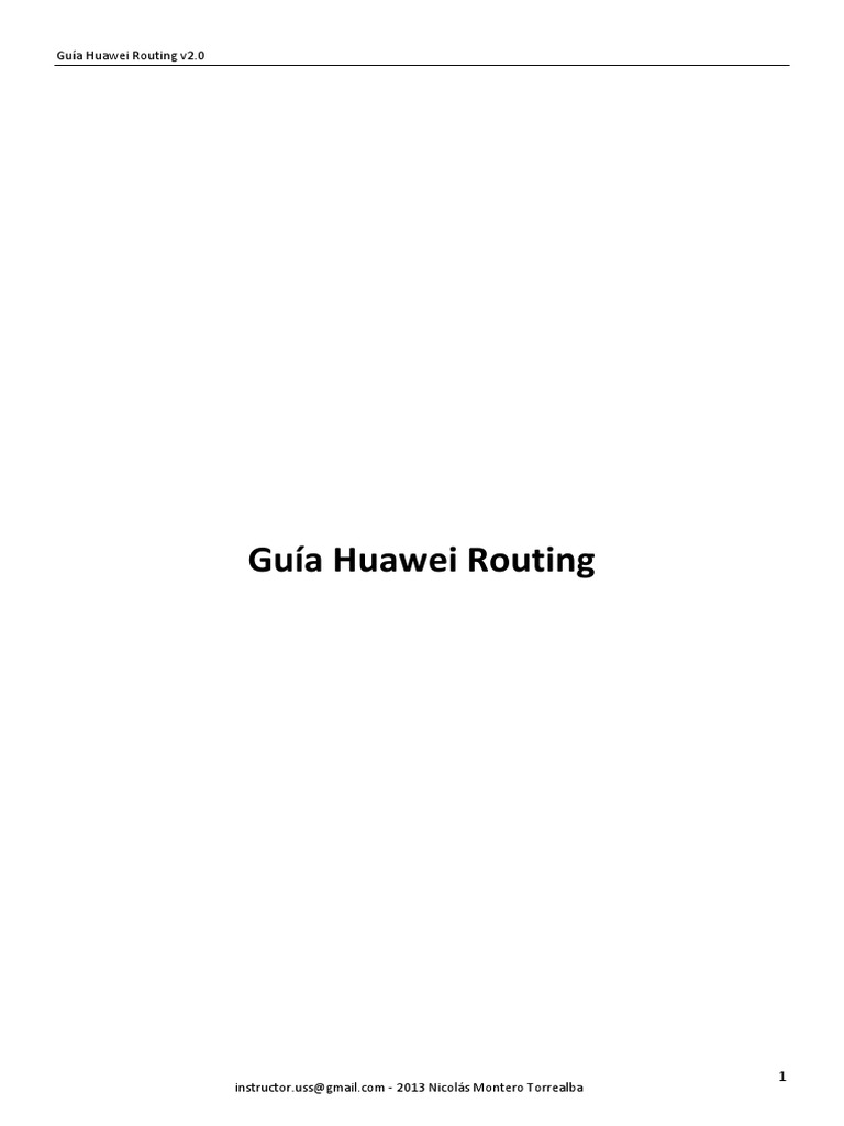 Guia Routing Huawei | PDF | Enrutador (Computación) | Dirección IP