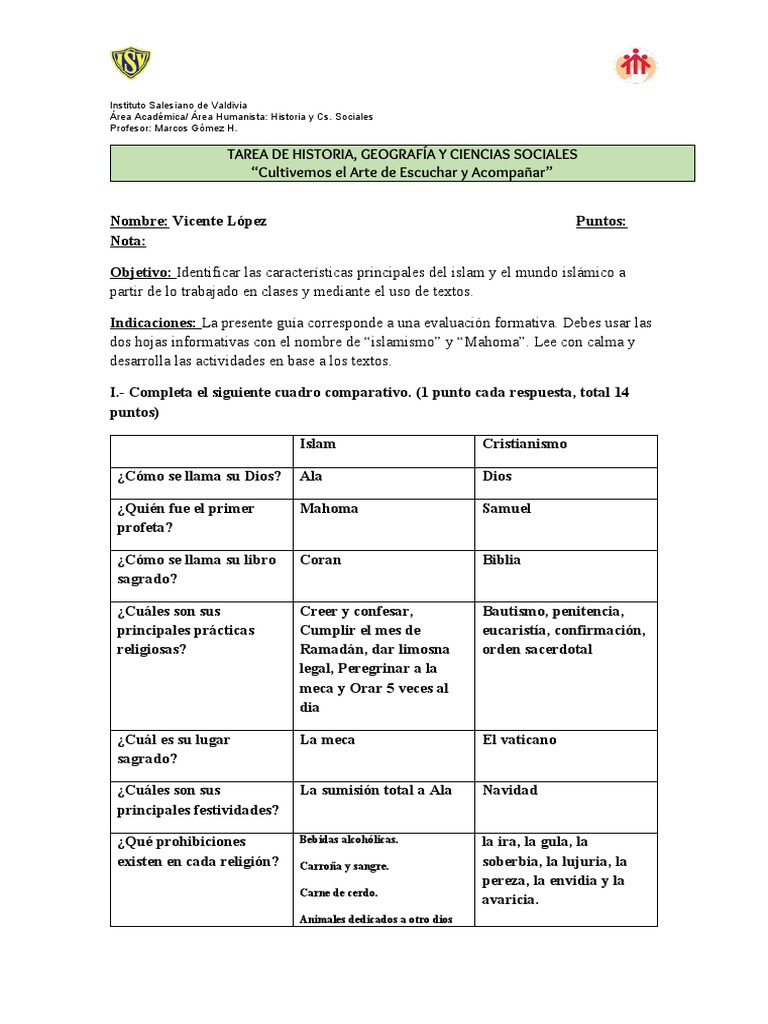 Guia Islam 7BA 7BB Historia | PDF | Mahoma | Alá