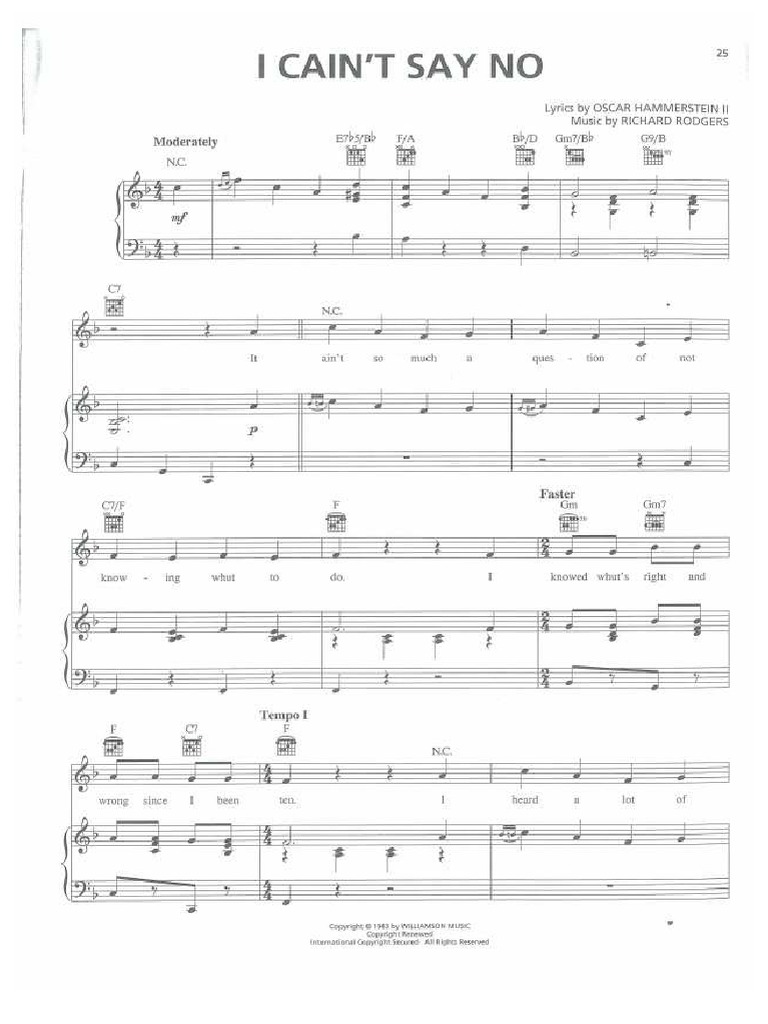Kupdf.net i Cainx27t Say No Sheet Music | PDF