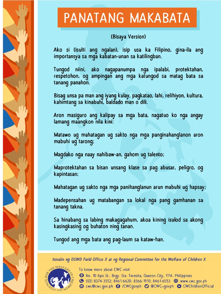 Bisaya Region XII Panatang Makabata | PDF