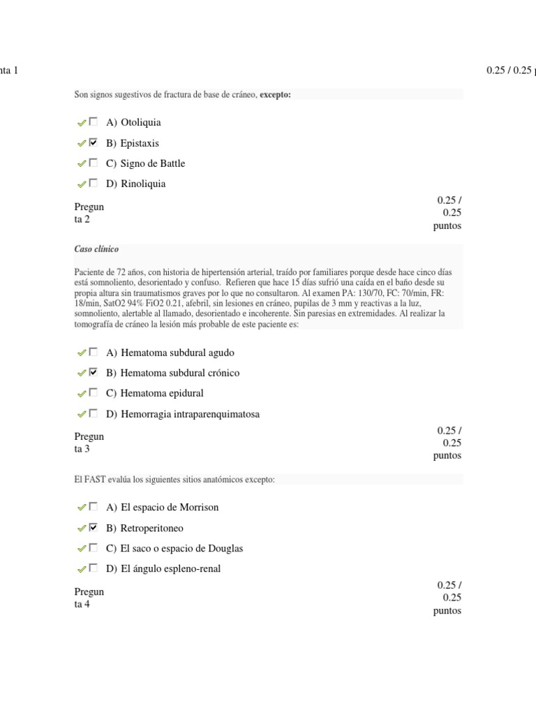 Post Test Trauma | PDF | Lesión cerebral traumática | Lesión