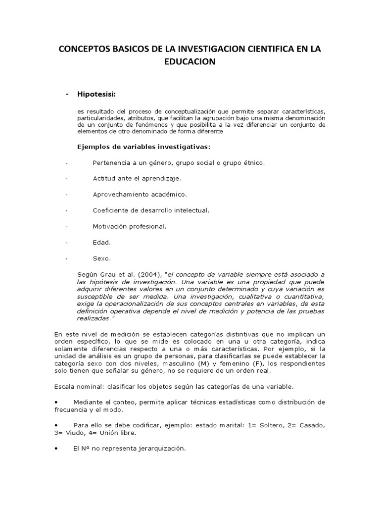 Conceptos Basicos de La Investigacion Cientifico Examen Parcial | PDF