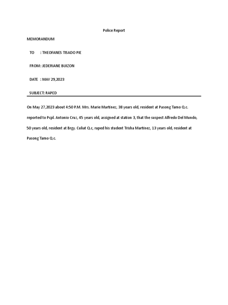 Police Report | PDF