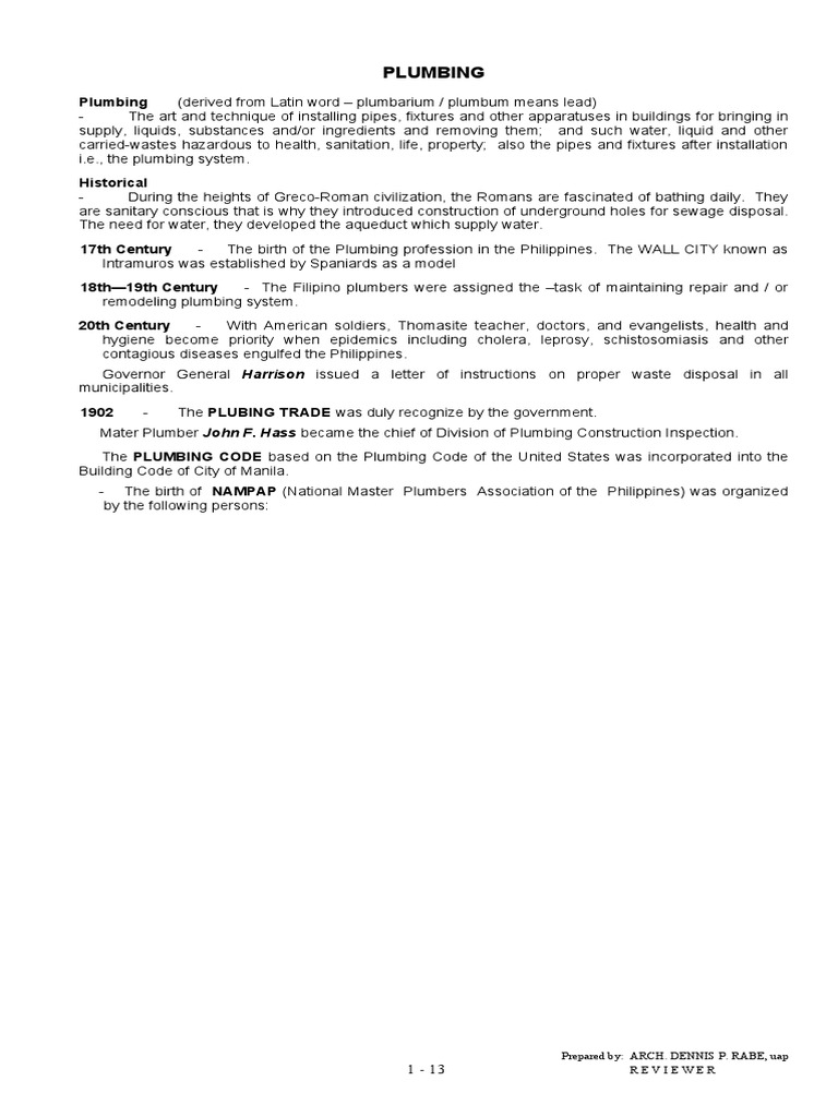 Plumbing Reviewer Handouts | PDF | Plumbing | Storm Drain