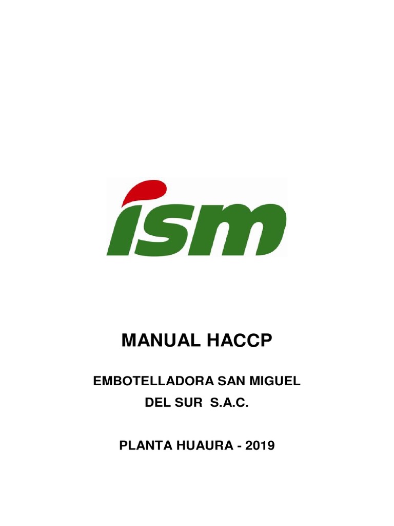 MANUAL HACCP 2019 - v01 | PDF | Análisis de Riesgo y Puntos Críticos de ...