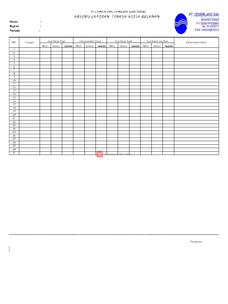 Form Absen Agus | PDF