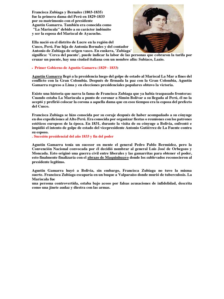 Francisca Zubiaga y Bernales | PDF | Historia