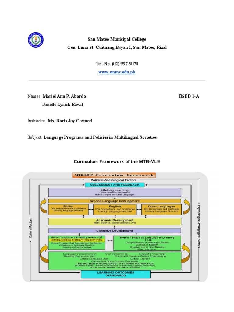 MTB-MLE Curriculum Framework Analysis | PDF | Learning | Curriculum