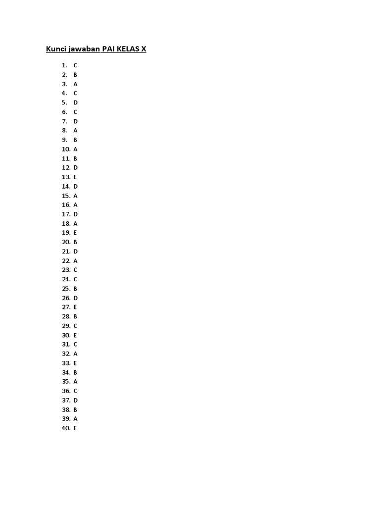 Kunci Jawaban Pat Pai Kelas X | PDF