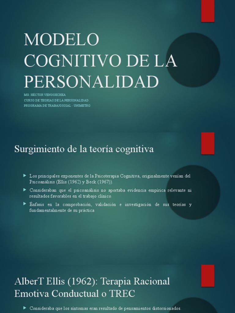 MODELO COGNITIVO DE LA PERSONALIDAD | PDF | Terapia cognitiva ...