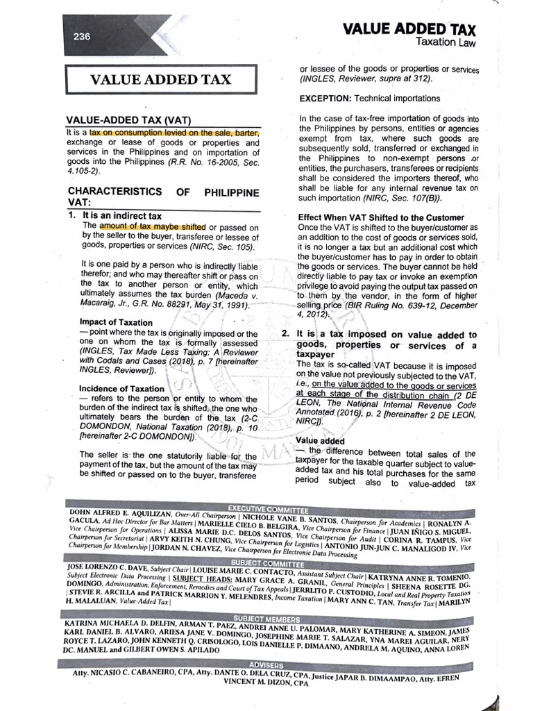 Vat Tax Mem Aid | PDF | Value Added Tax | Taxes