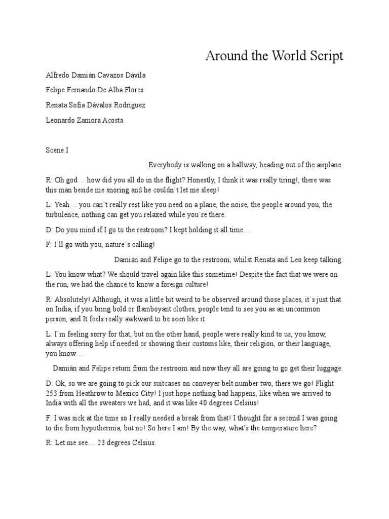 Around The World Script | PDF