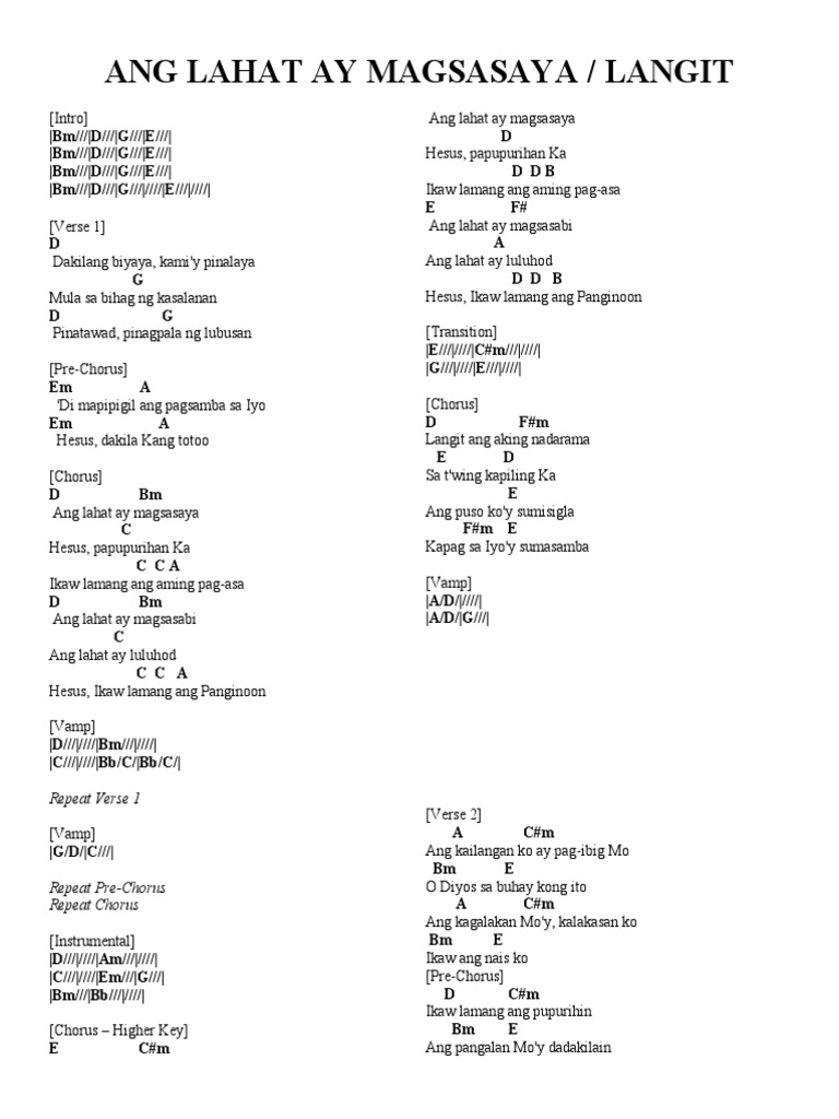 Ang Lahat Ay Magsasaya - Langit | PDF