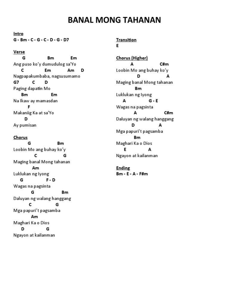 Banal Mong Tahanan | PDF