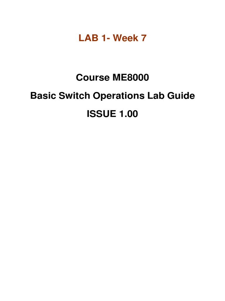 Lab1 Week7 | Download Free PDF | Network Switch | Computer Network