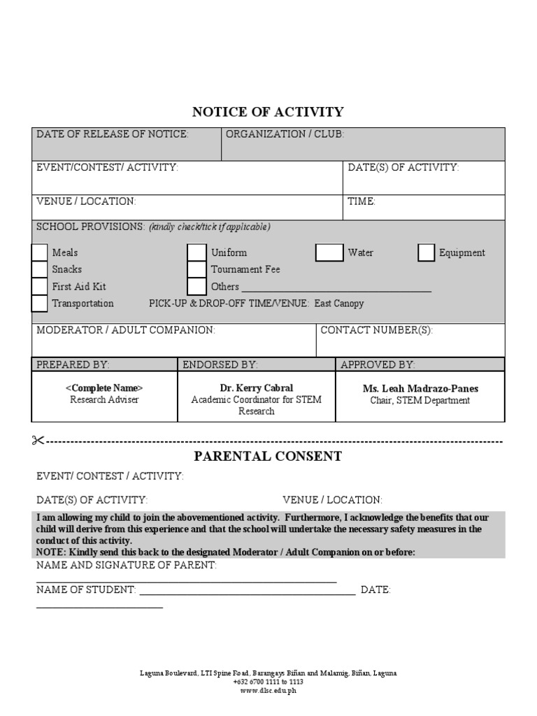 Noa Form | PDF