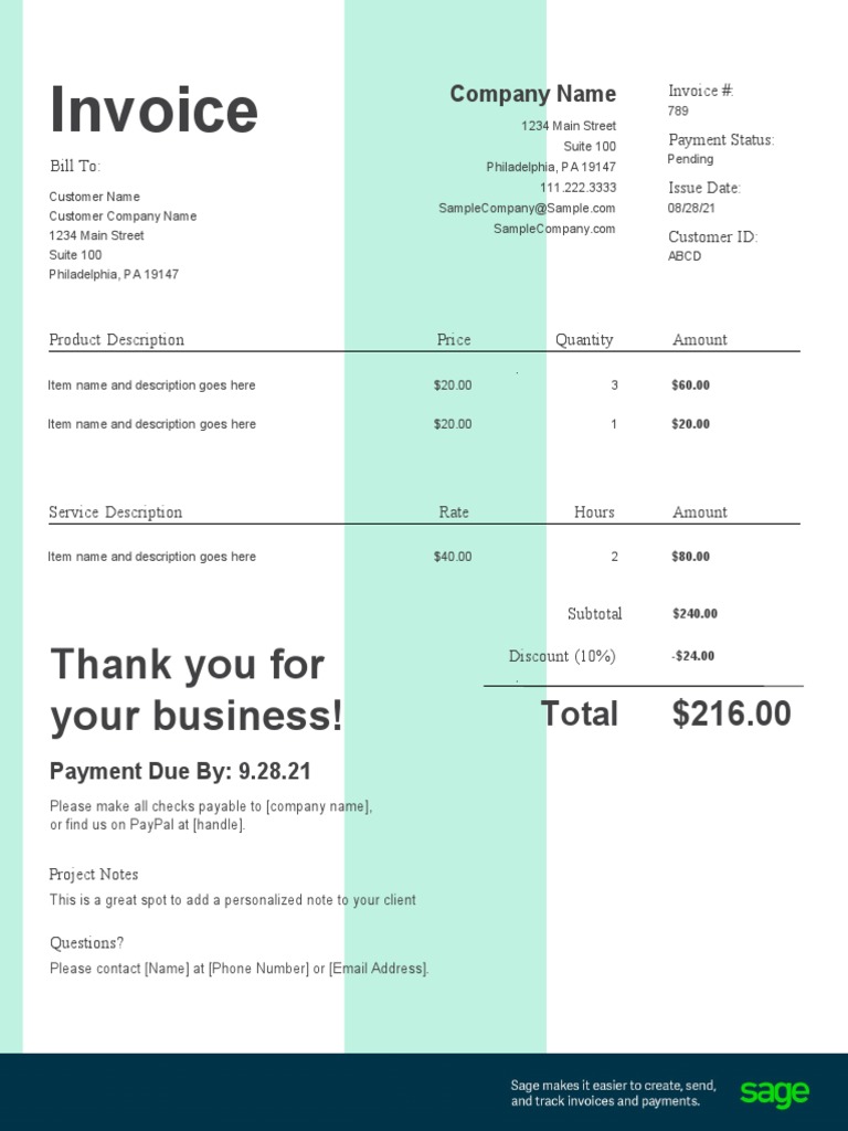 Sage SmallBusiness-Invoice DC 2021 | PDF