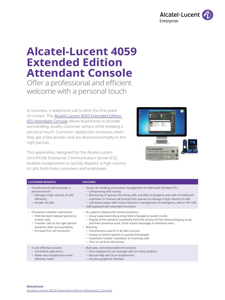 4059 Extended Edition Attendant Console Datasheet en | PDF