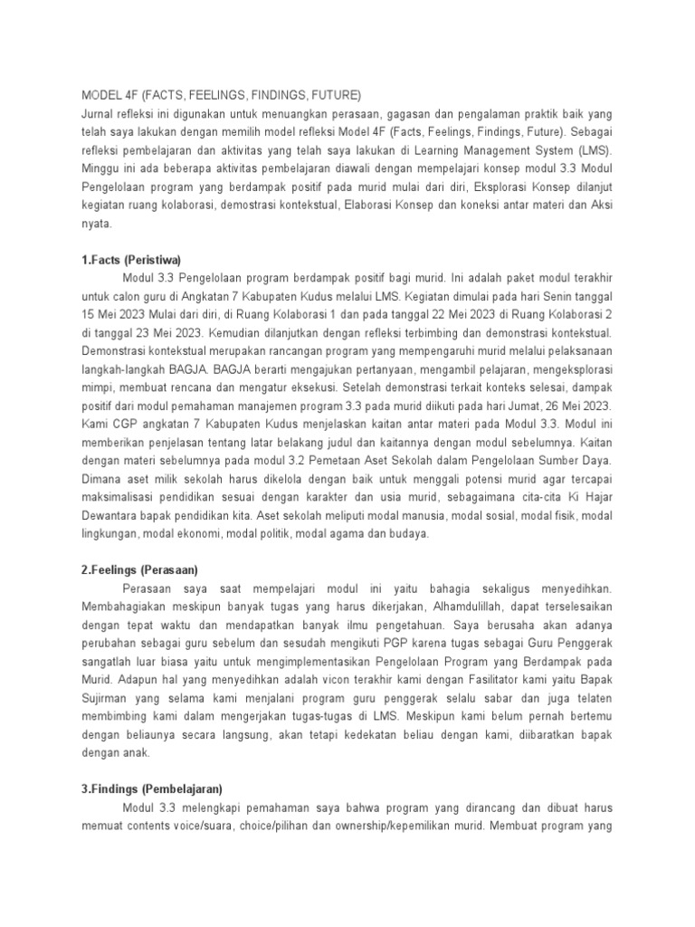 Jurnal Refleksi Modul3.3 | PDF | Karier & Perkembangan