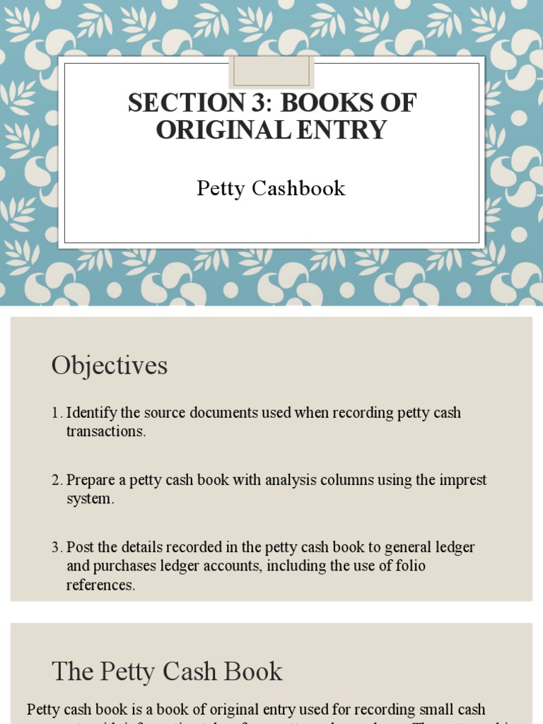 Petty Cash Book Management Guide | PDF | Bookkeeping | Service Industries