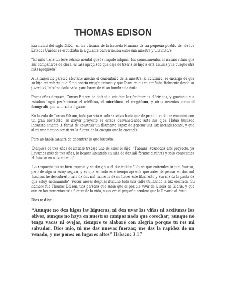 Thomas Edison | PDF | Thomas Edison